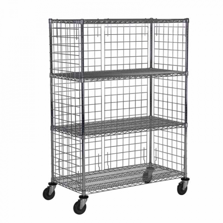 Enclosed Mobile Chrome Shelving - KTW Group Inc